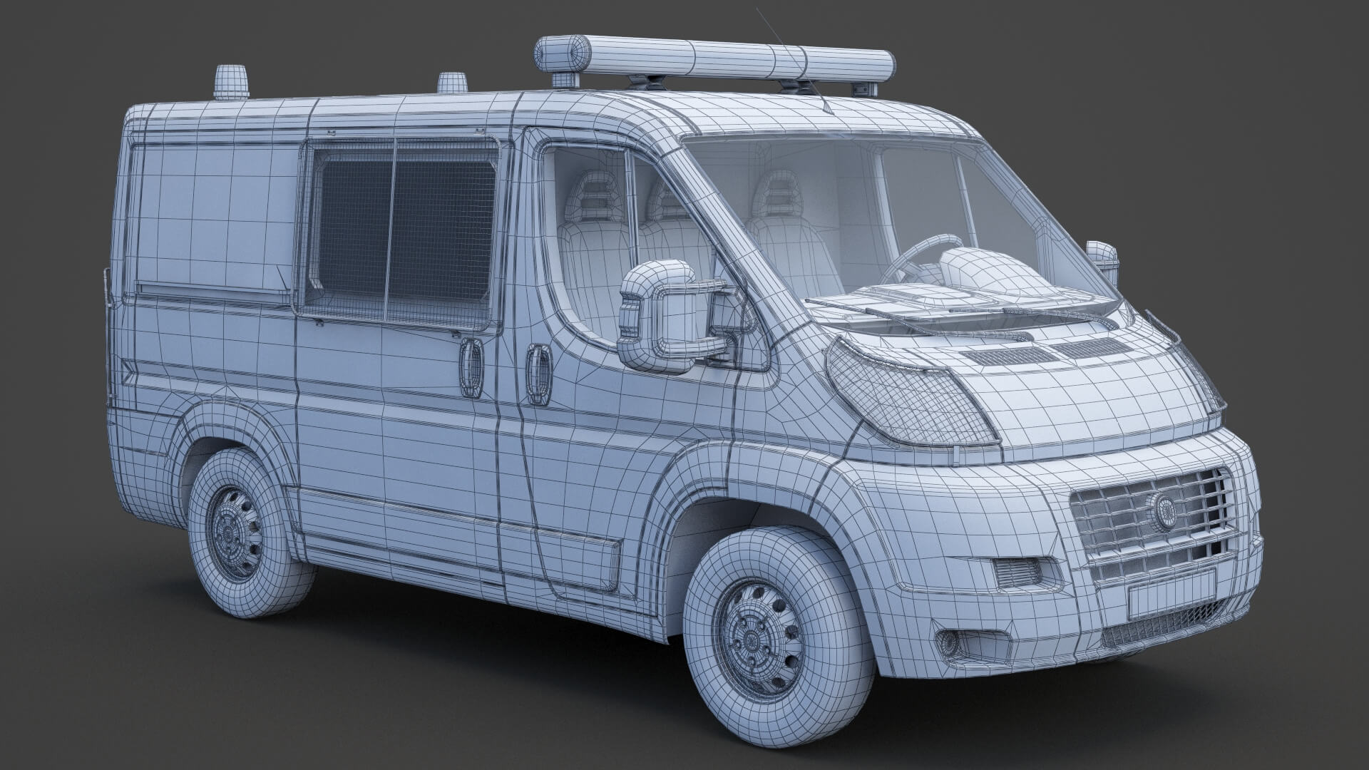 Police Van 01 - 3D Model by sky3dstudios69