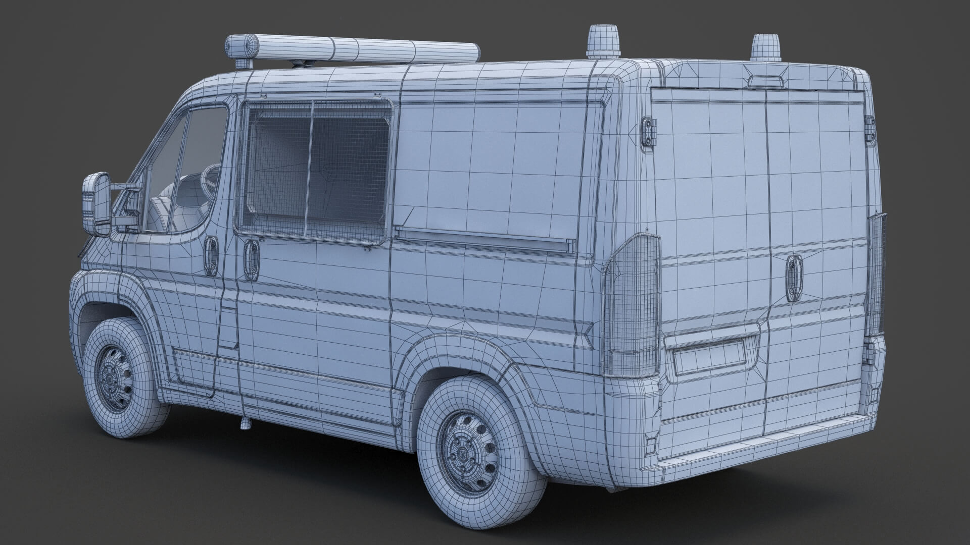 Police Van 01 - 3D Model by sky3dstudios69