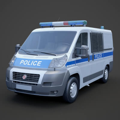 Police Van 01 - 3D Model by sky3dstudios69