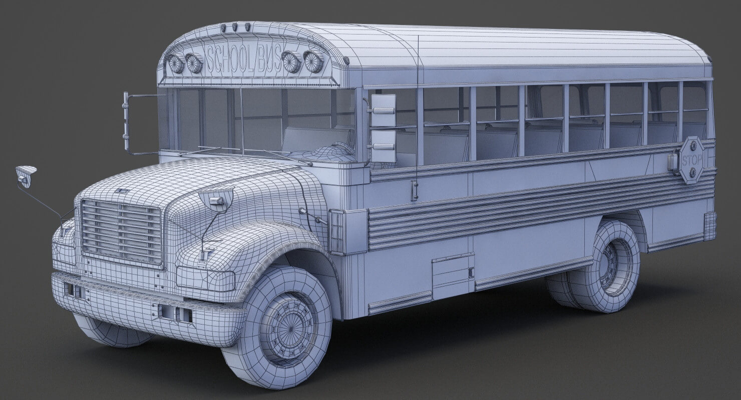 School Bus 01 - 3D Model by sky3dstudios69