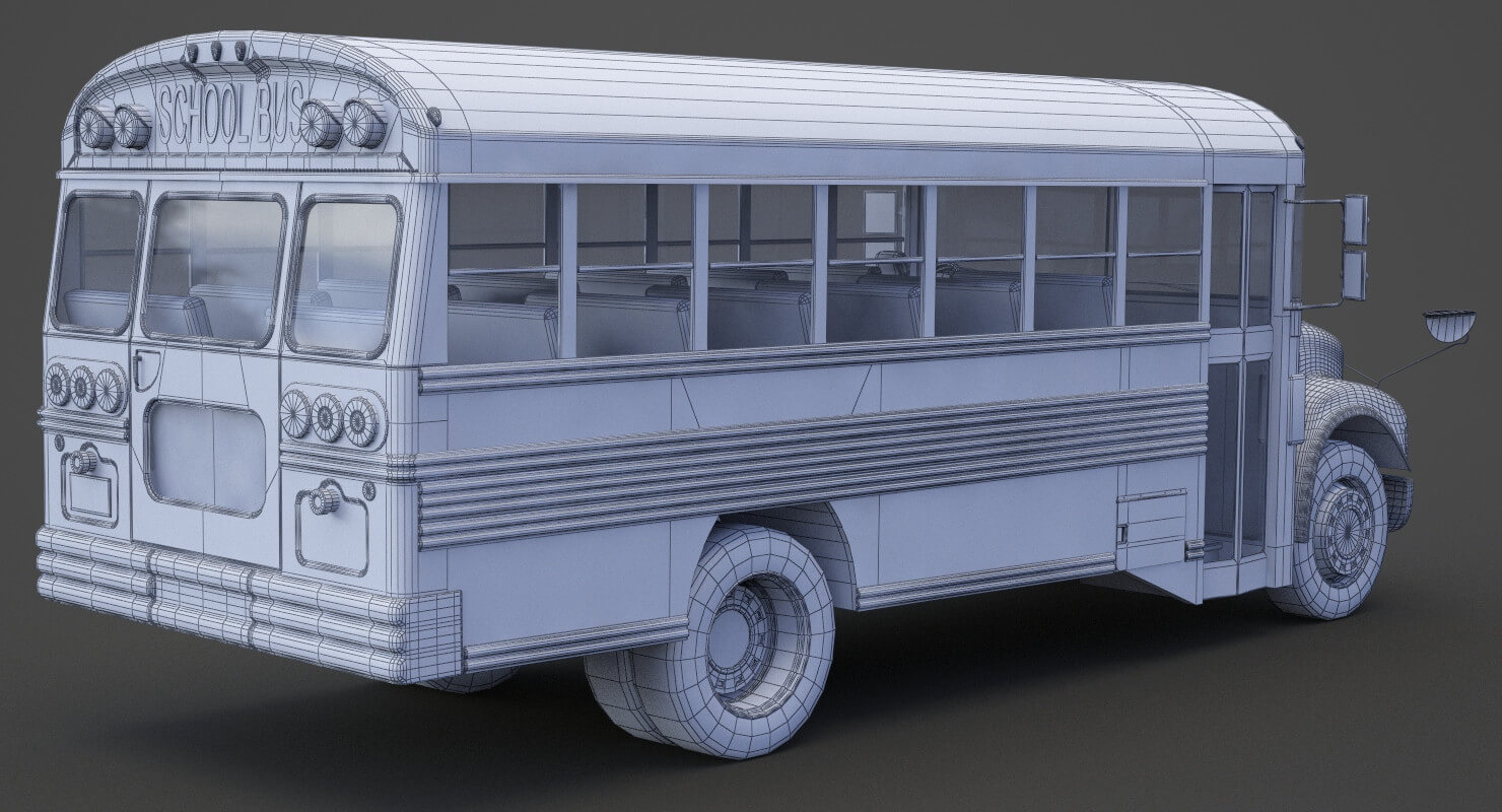 School Bus 01 - 3D Model by sky3dstudios69