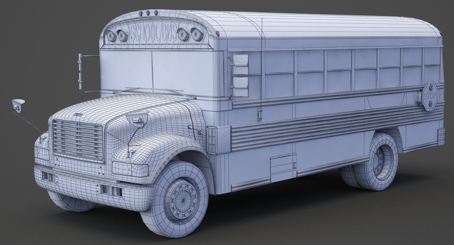 School Bus 01 - 3D Model by sky3dstudios69