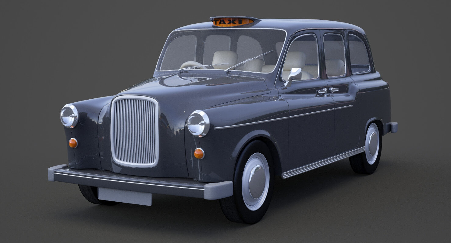 Old Taxi 001 - 3D Model by sky3dstudios69