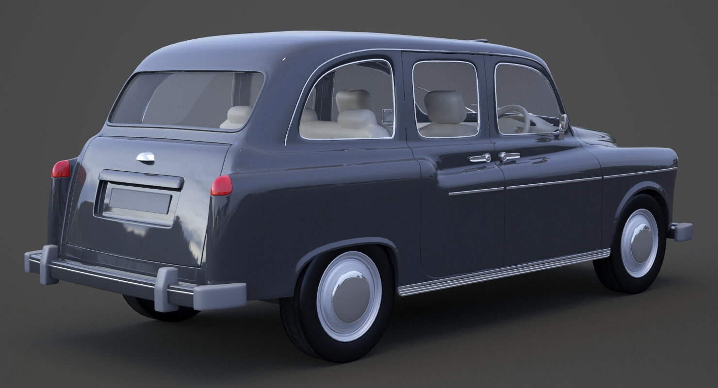 Old Taxi 001 - 3D Model by sky3dstudios69