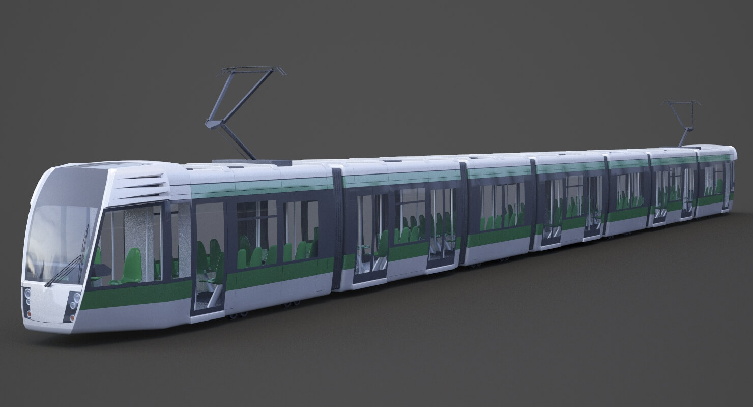 Tram Train 002 - 3D Model by sky3dstudios69