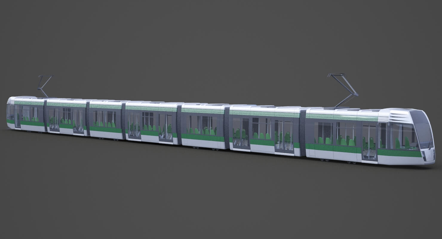 Tram Train 002 - 3D Model by sky3dstudios69