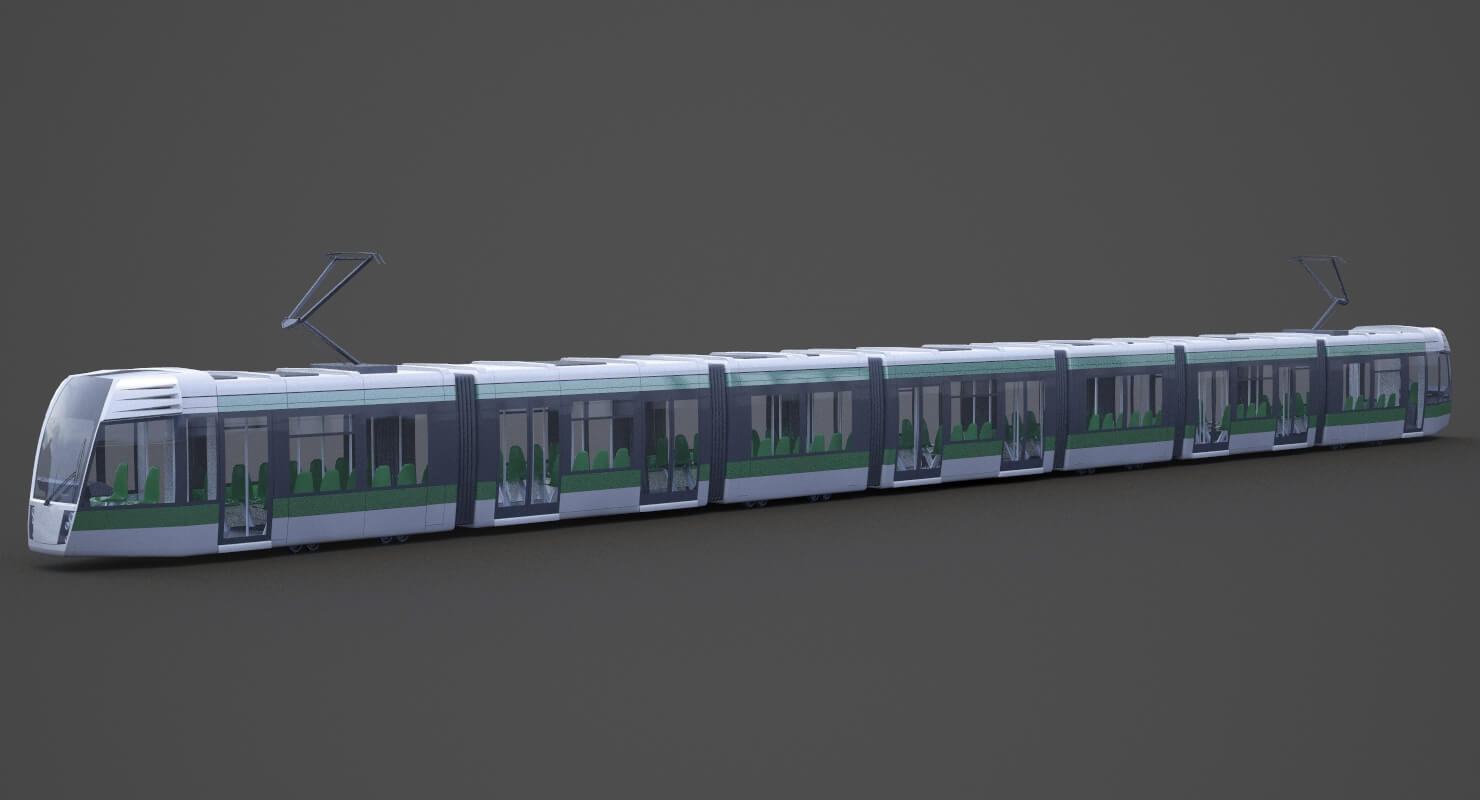 Tram Train 002 - 3D Model by sky3dstudios69
