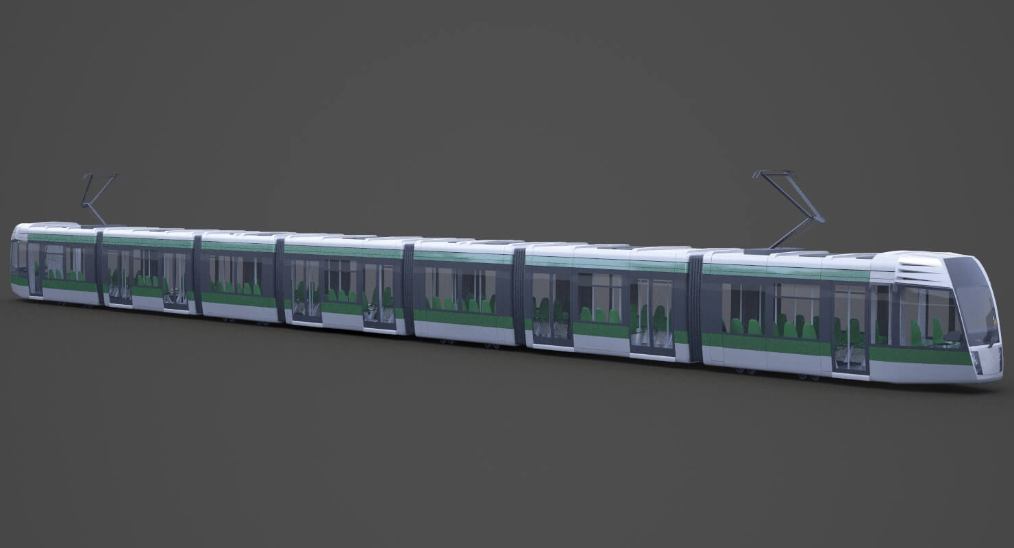 Tram Train 002 - 3D Model by sky3dstudios69