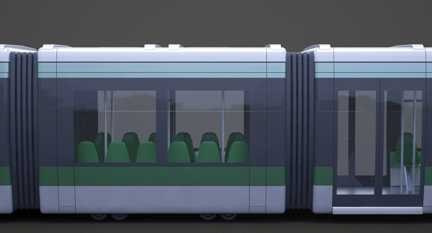 Tram Train 002 - 3D Model by sky3dstudios69