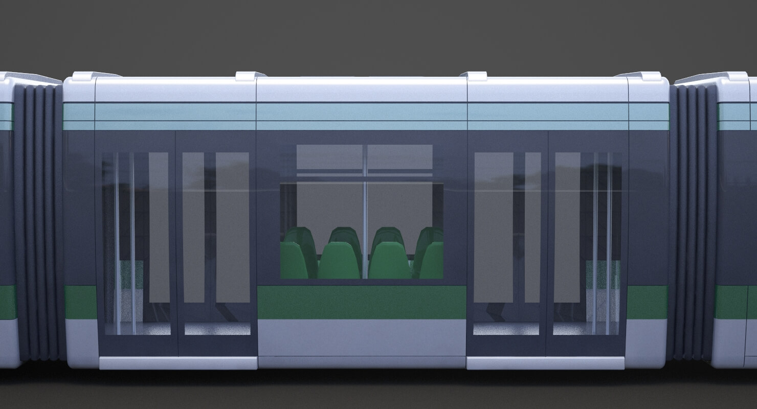 Tram Train 002 - 3D Model by sky3dstudios69