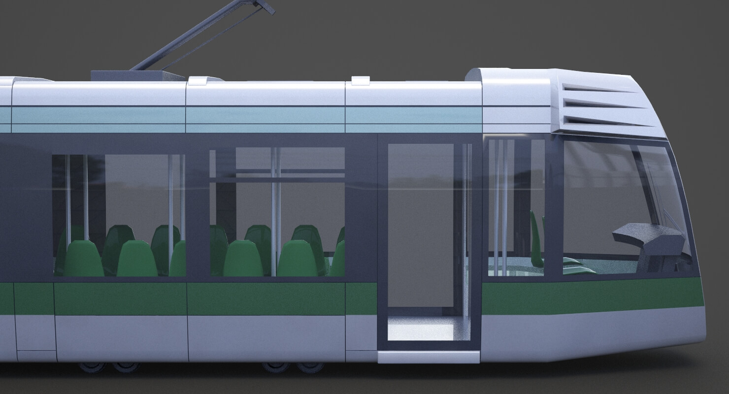 Tram Train 002 - 3D Model by sky3dstudios69