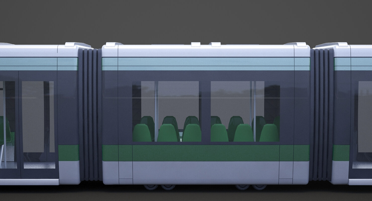Tram Train 002 - 3D Model by sky3dstudios69