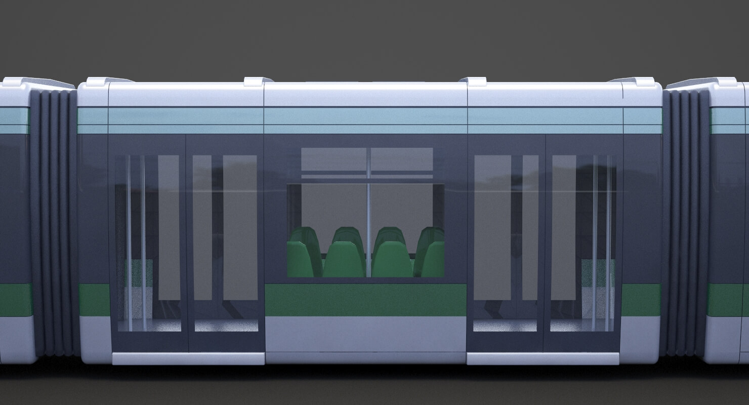 Tram Train 002 - 3D Model by sky3dstudios69