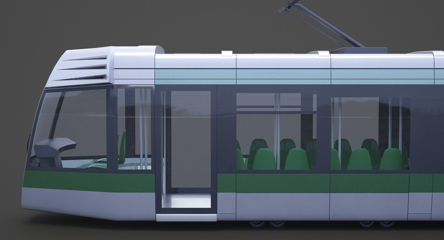 Tram Train 002 - 3D Model by sky3dstudios69