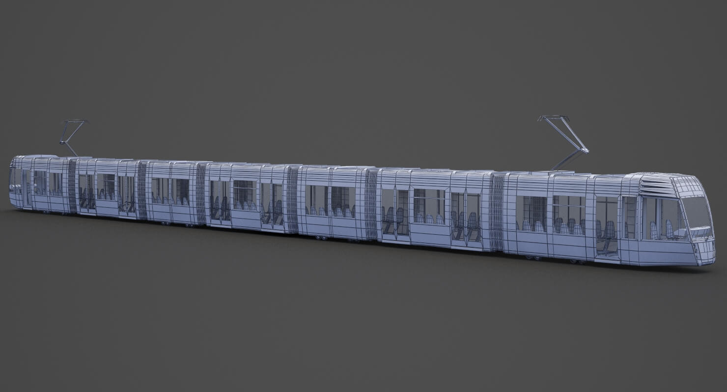 Tram Train 002 - 3D Model by sky3dstudios69