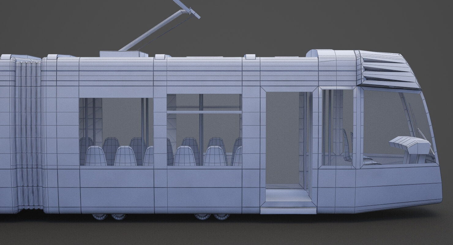 Tram Train 002 - 3D Model by sky3dstudios69