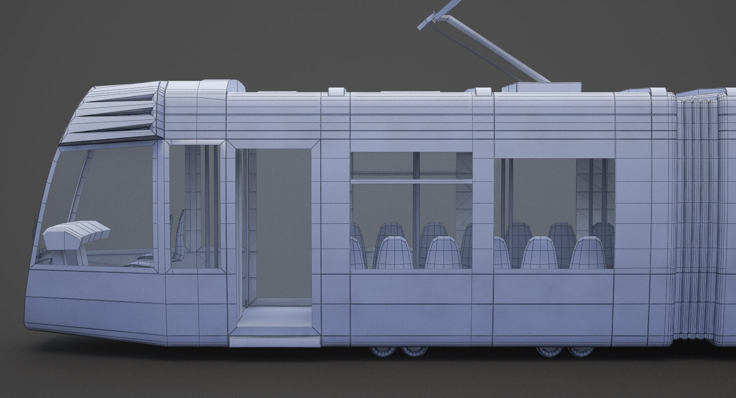 Tram Train 002 - 3D Model by sky3dstudios69