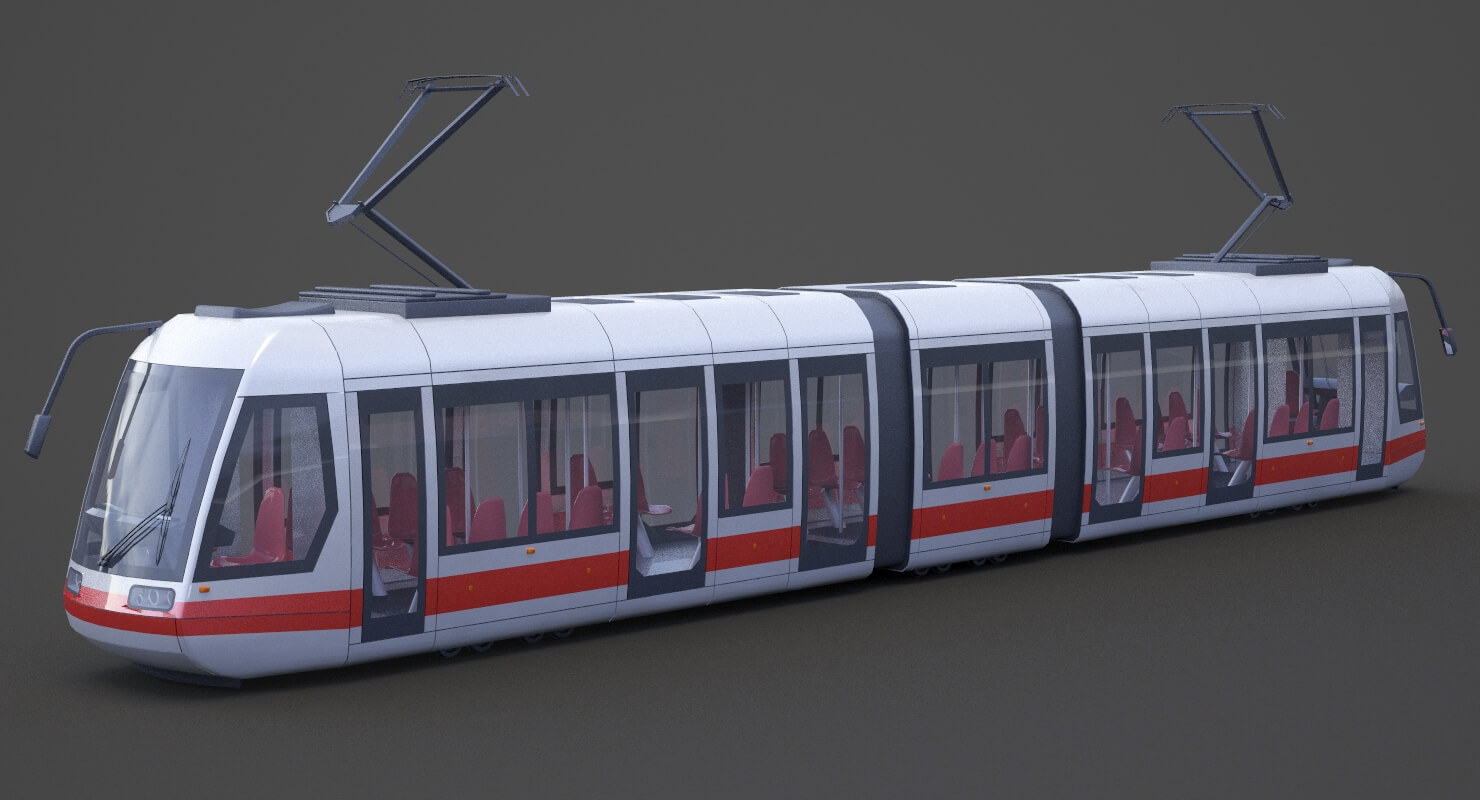 Tram Train 003 - 3D Model by sky3dstudios69