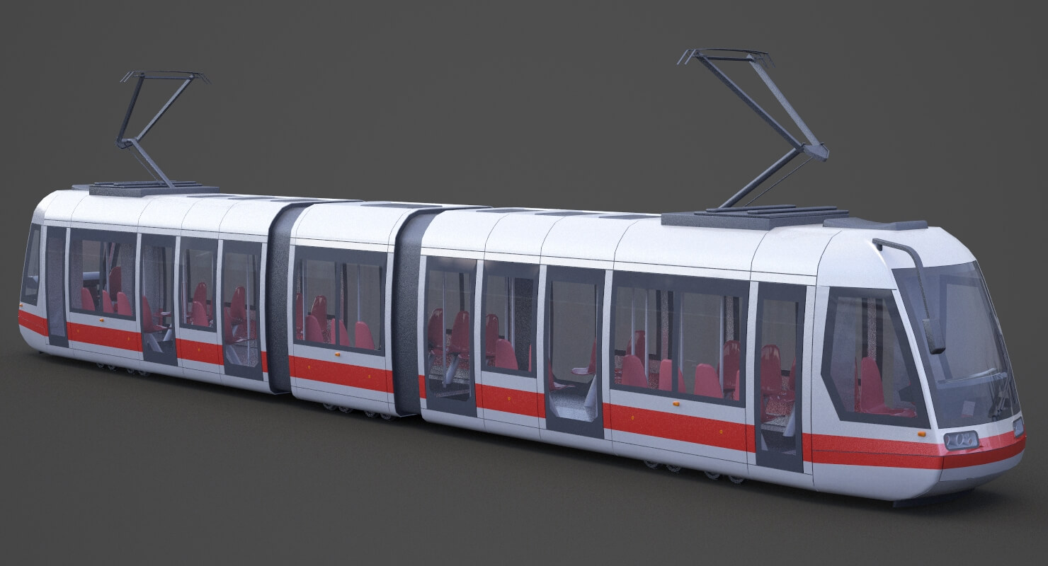 Tram Train 003 - 3D Model by sky3dstudios69