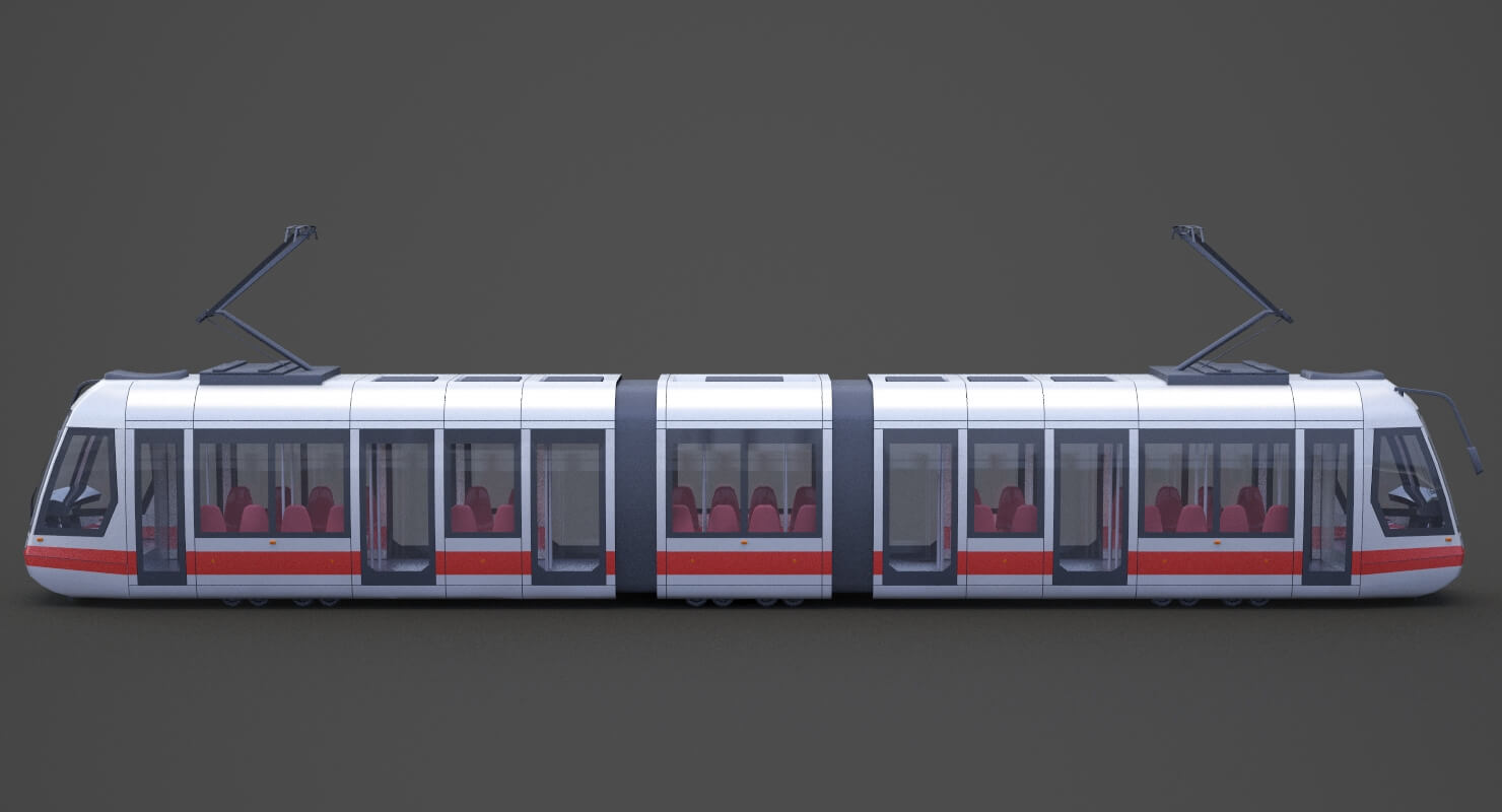 Tram Train 003 - 3D Model by sky3dstudios69