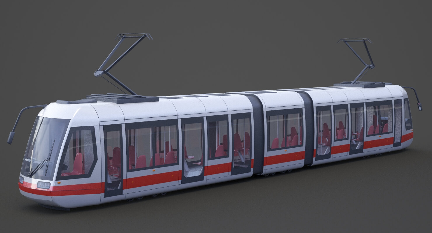 Tram Train 003 - 3D Model by sky3dstudios69