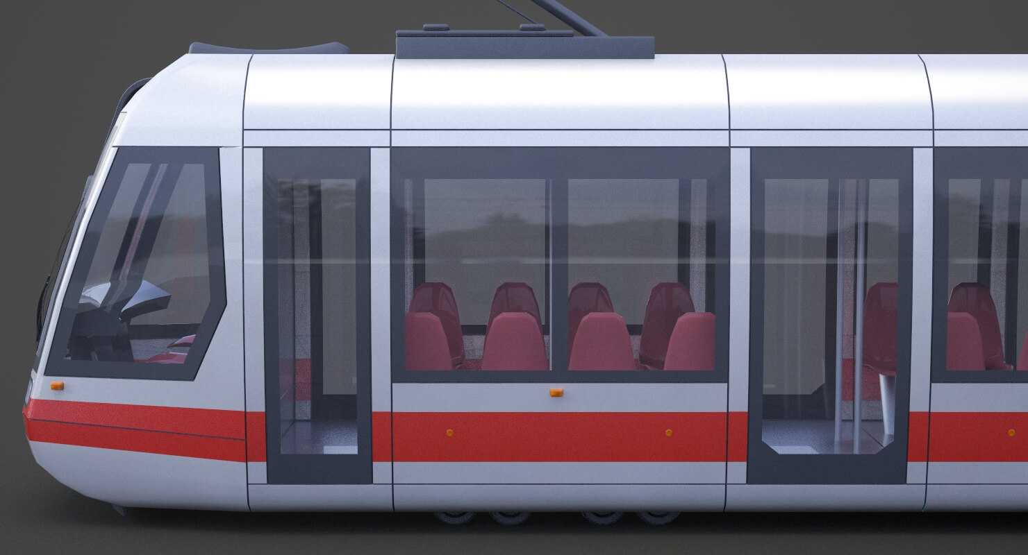 Tram Train 003 - 3D Model by sky3dstudios69
