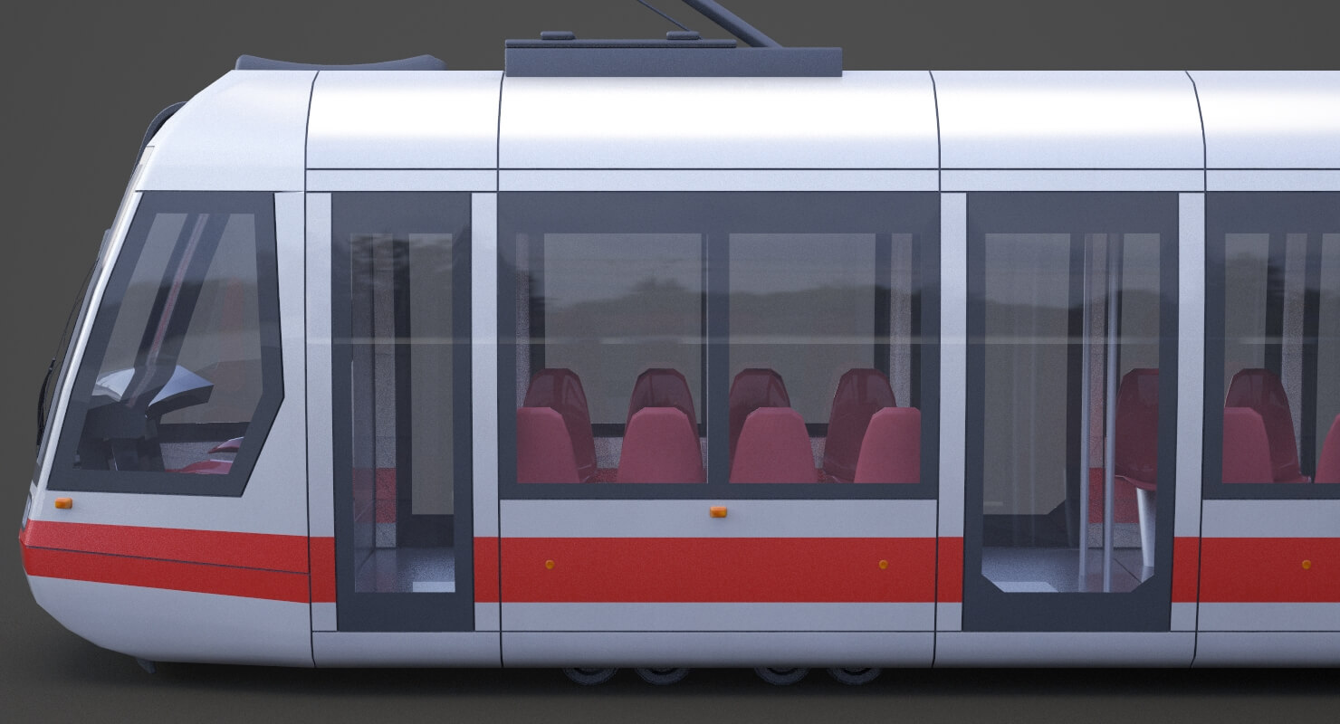 Tram Train 003 - 3D Model by sky3dstudios69