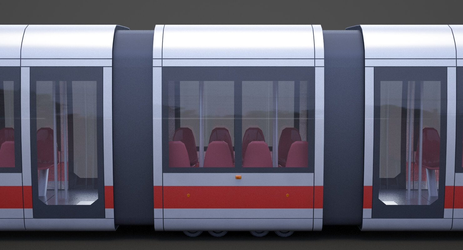 Tram Train 003 - 3D Model by sky3dstudios69