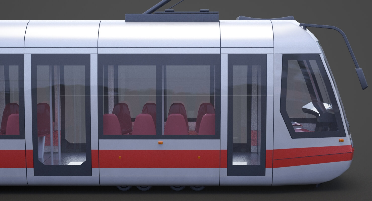 Tram Train 003 - 3D Model by sky3dstudios69