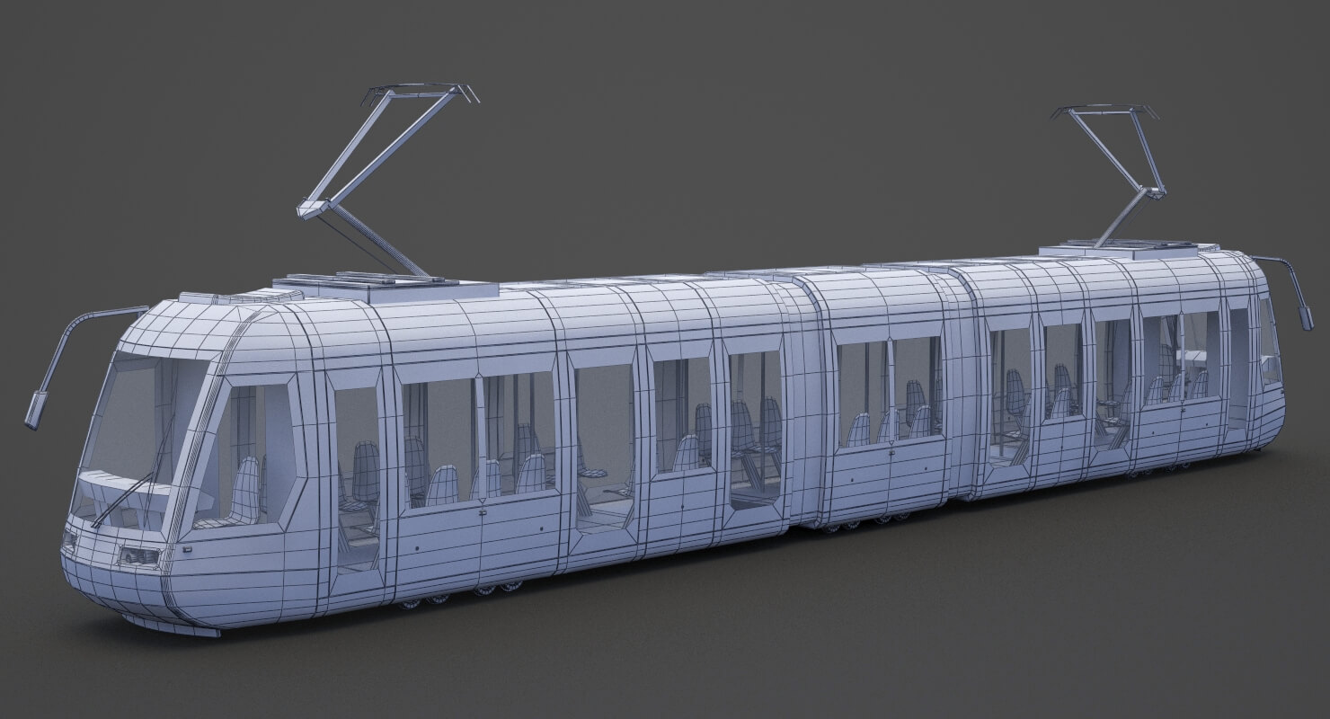Tram Train 003 - 3D Model by sky3dstudios69