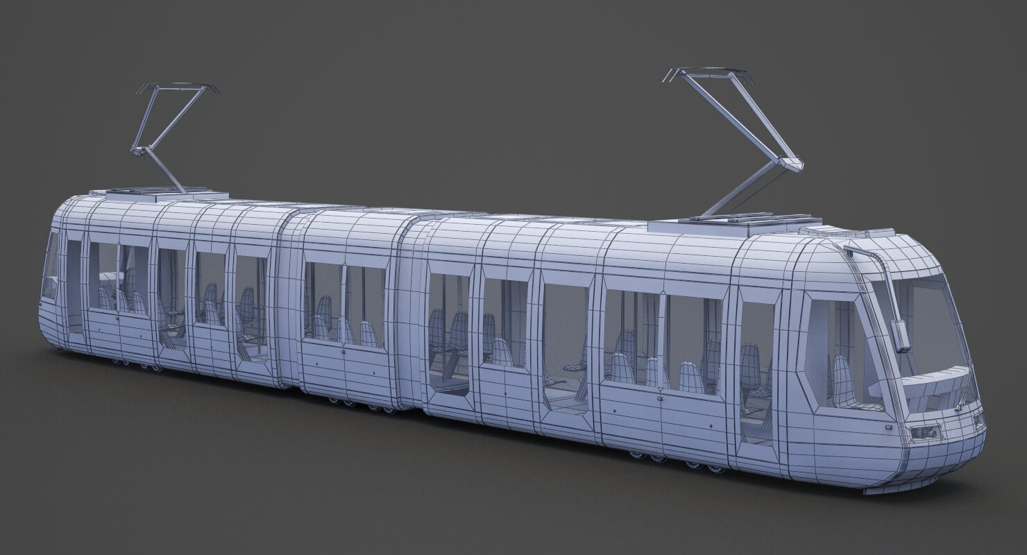 Tram Train 003 - 3D Model by sky3dstudios69