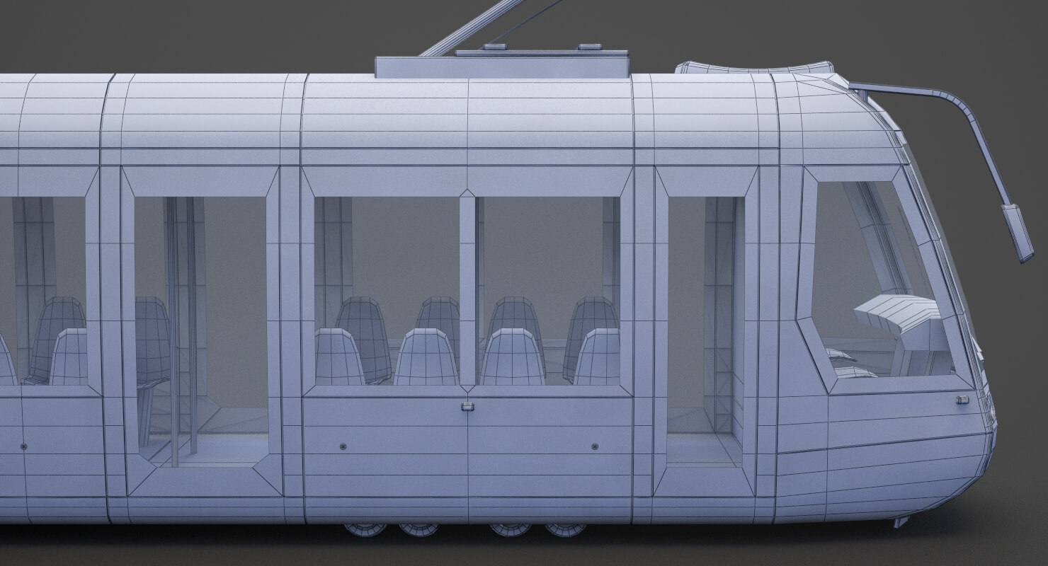 Tram Train 003 - 3D Model by sky3dstudios69