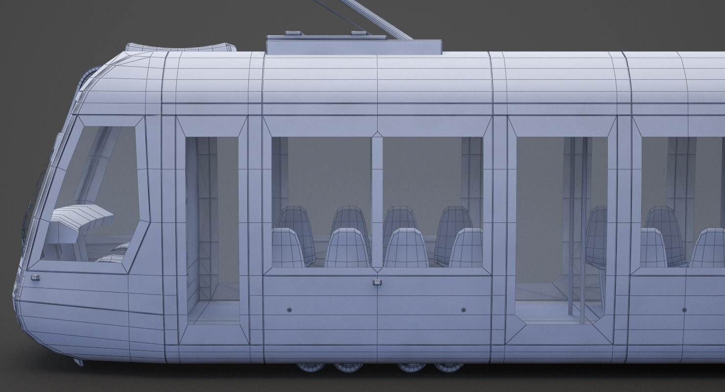 Tram Train 003 - 3D Model by sky3dstudios69