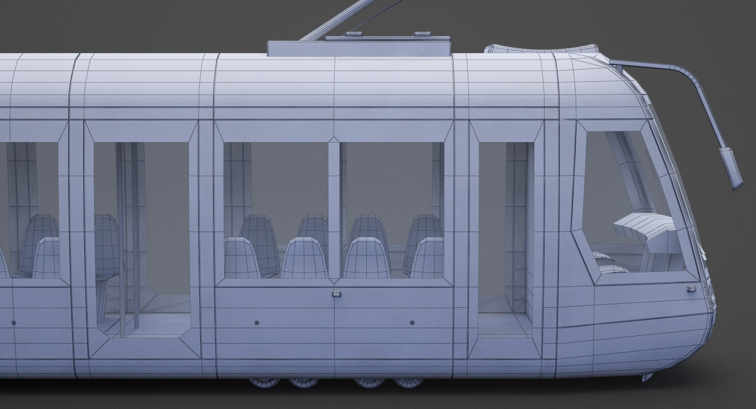 Tram Train 003 - 3D Model by sky3dstudios69