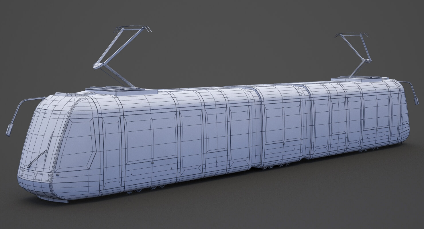 Tram Train 003 - 3D Model by sky3dstudios69