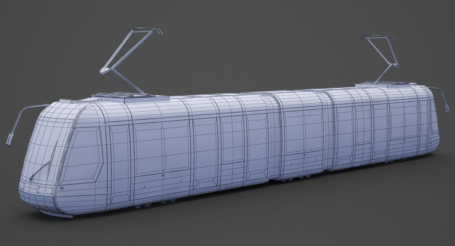 Tram Train 003 - 3D Model by sky3dstudios69