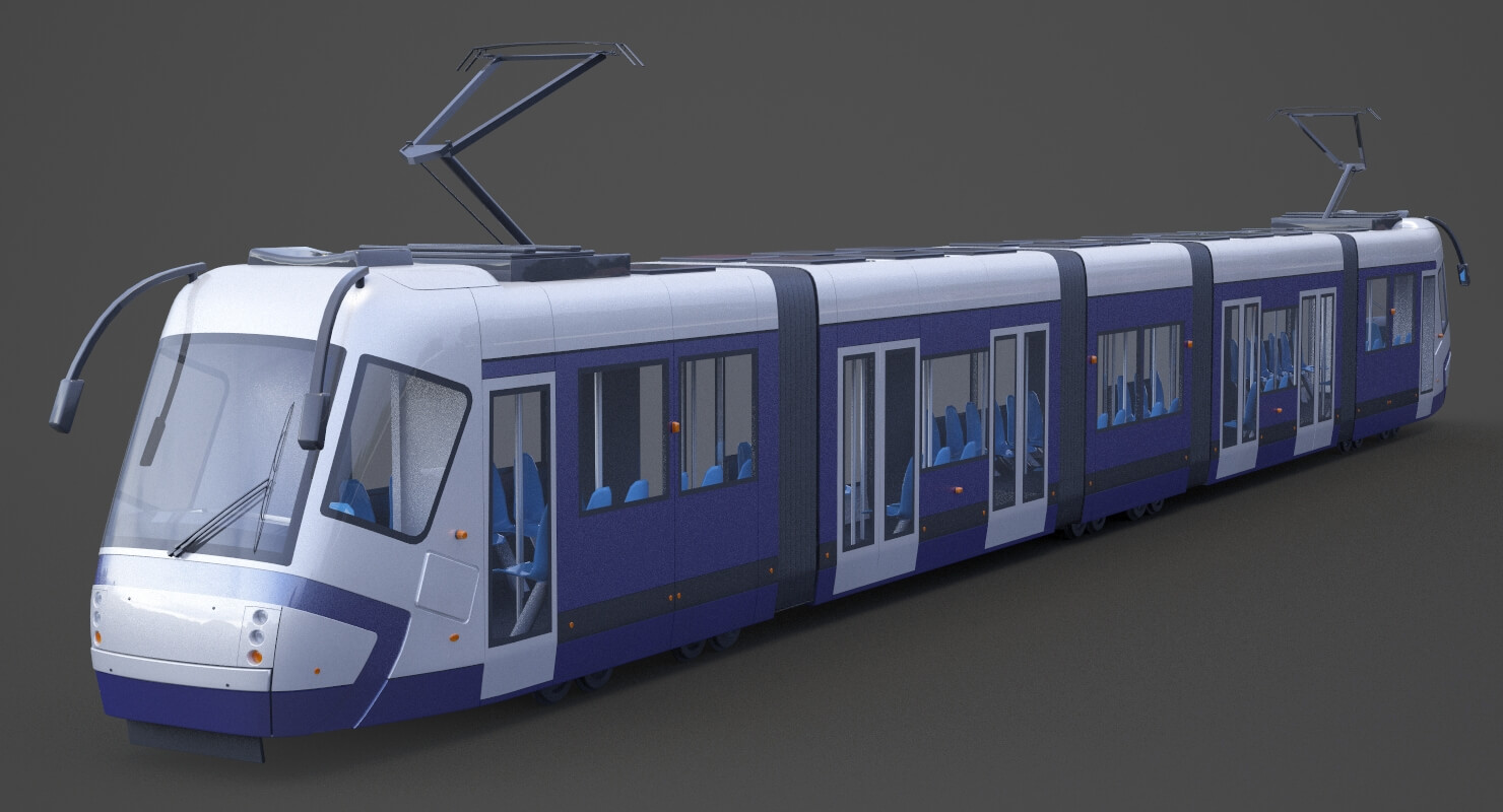 Tram Train 001 - 3D Model by sky3dstudios69