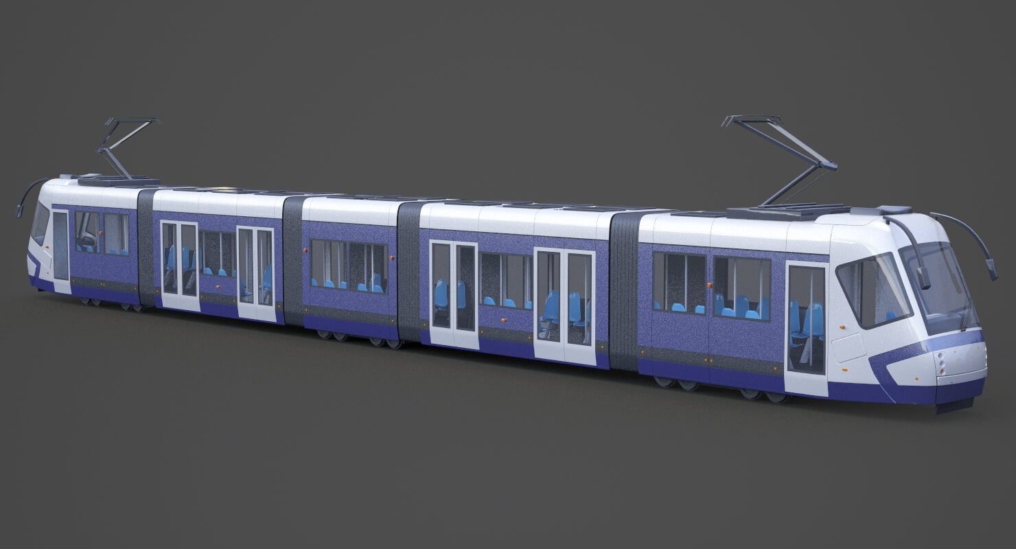 Tram Train 001 - 3D Model by sky3dstudios69