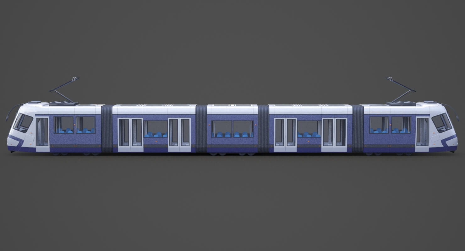 Tram Train 001 - 3D Model by sky3dstudios69