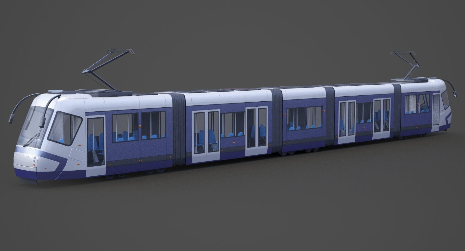 Tram Train 001 - 3D Model by sky3dstudios69