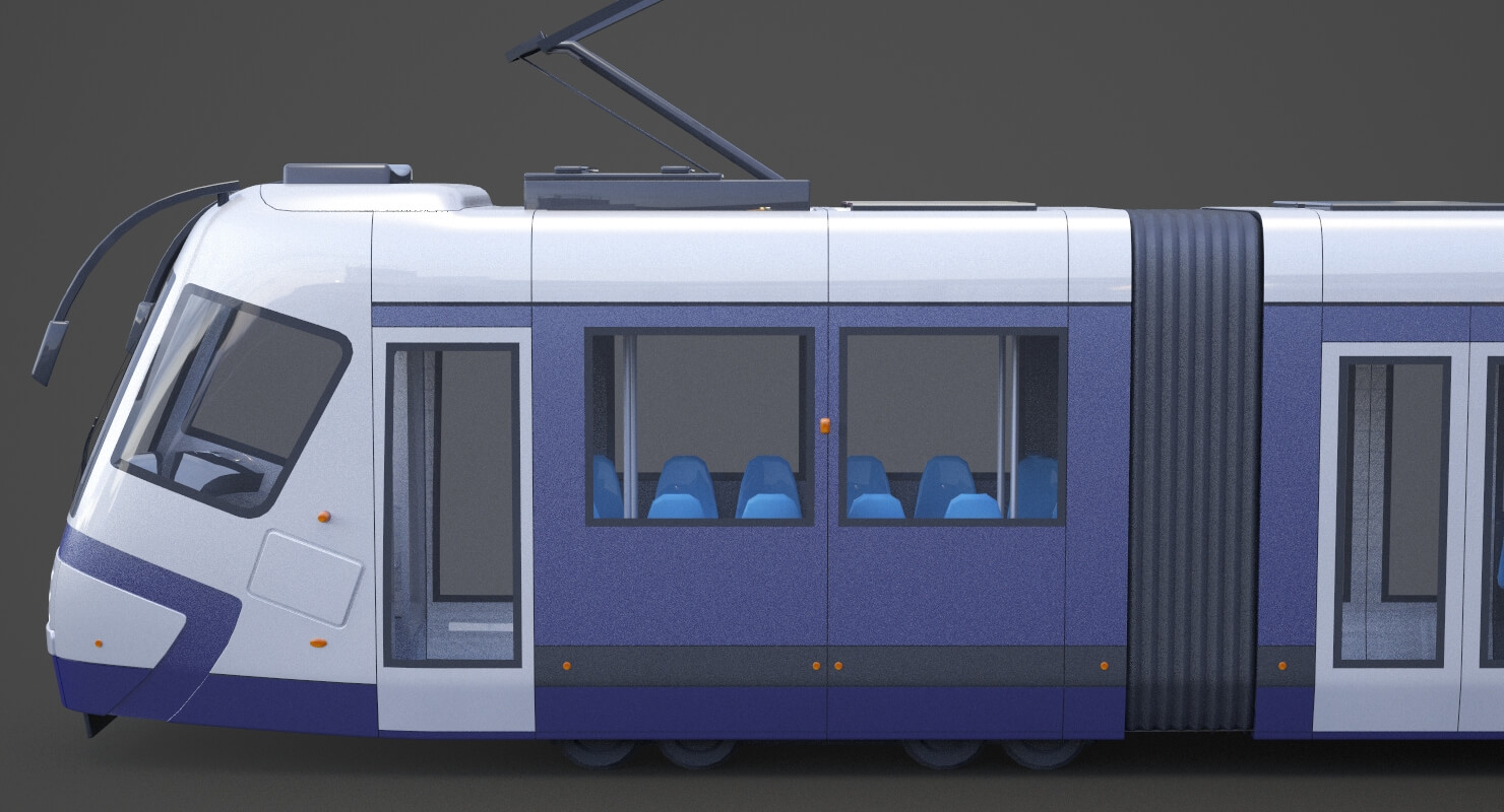 Tram Train 001 - 3D Model by sky3dstudios69