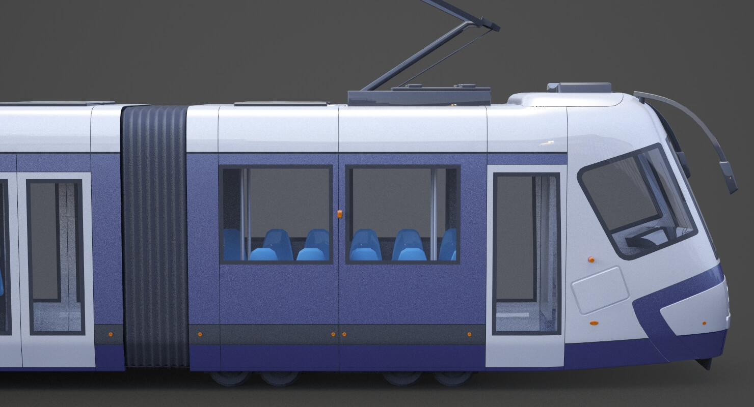 Tram Train 001 - 3D Model by sky3dstudios69
