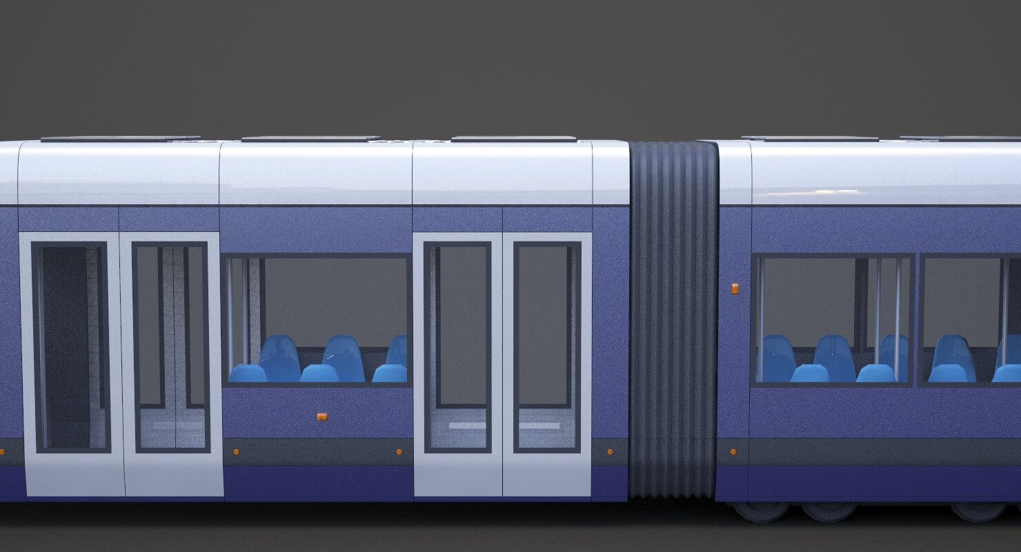 Tram Train 001 - 3D Model by sky3dstudios69