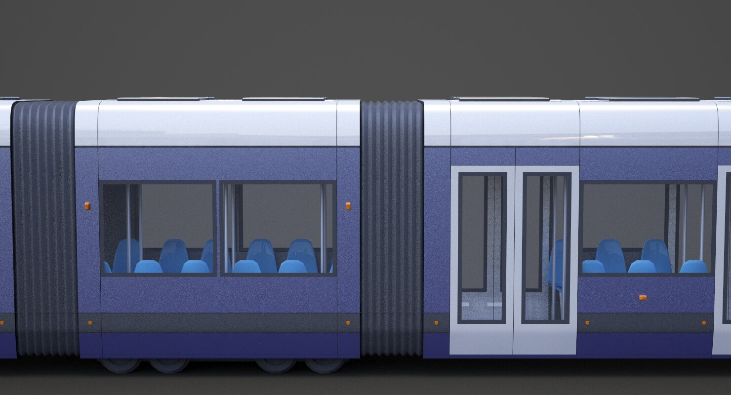 Tram Train 001 - 3D Model by sky3dstudios69