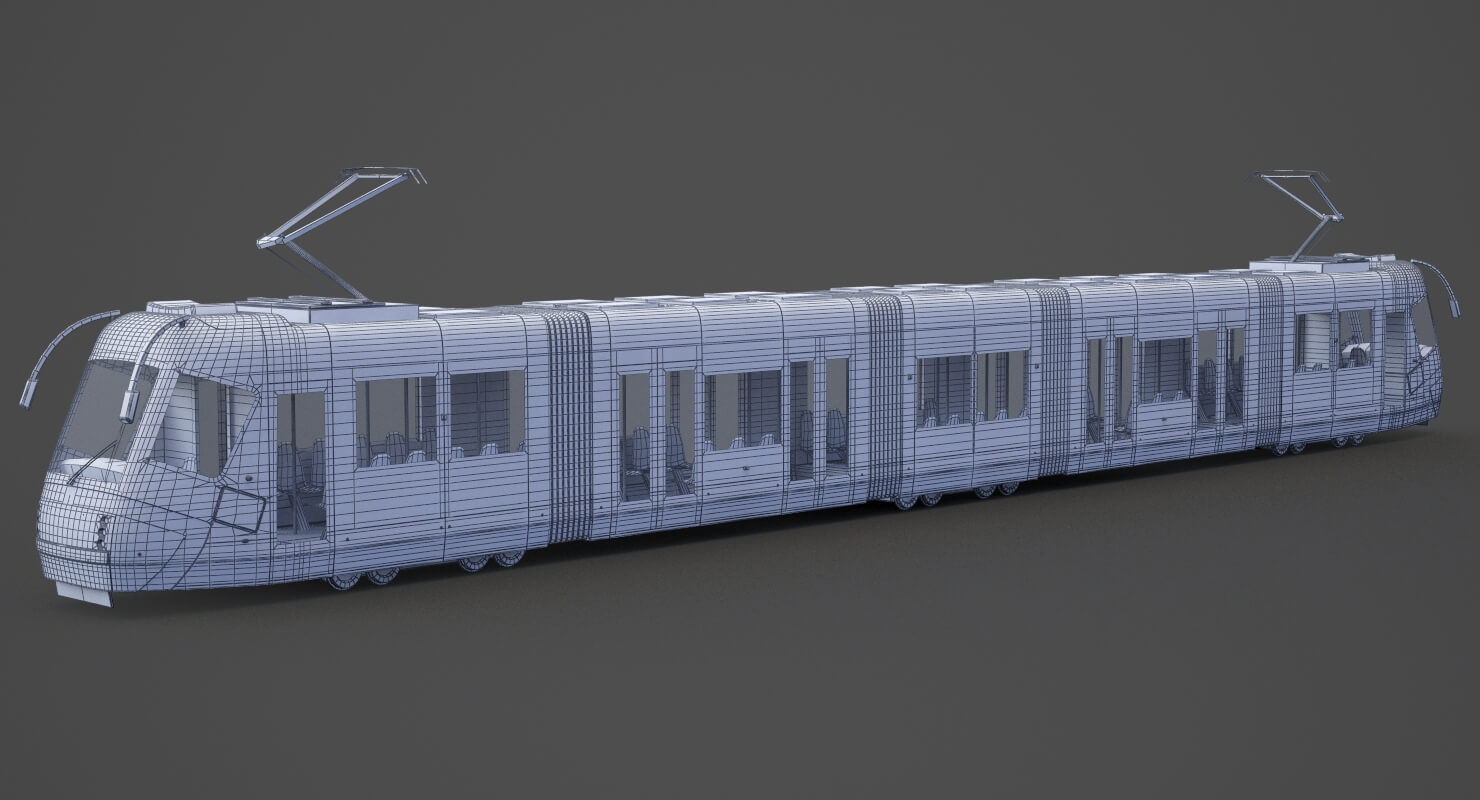 Tram Train 001 - 3D Model by sky3dstudios69
