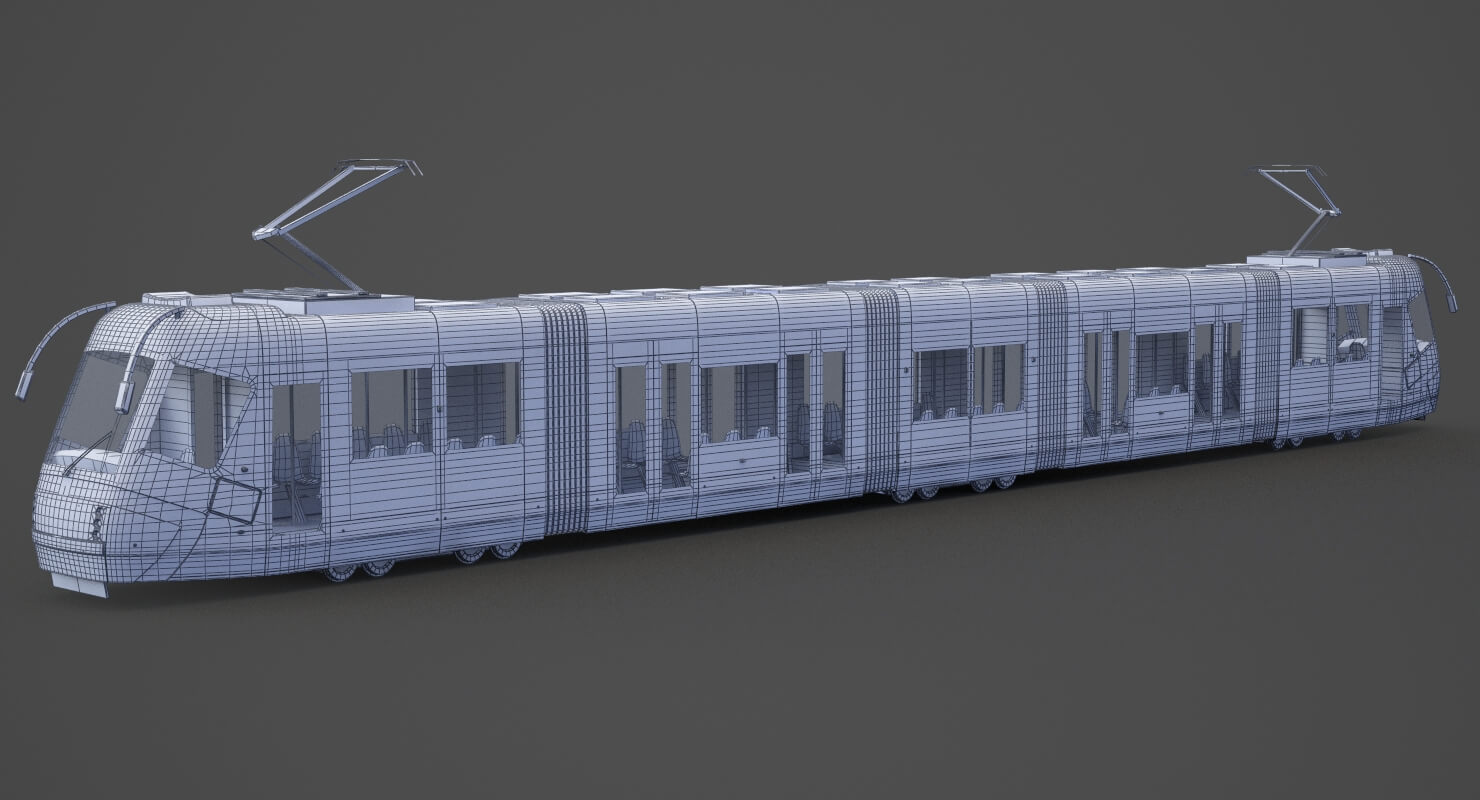 Tram Train 001 - 3D Model by sky3dstudios69