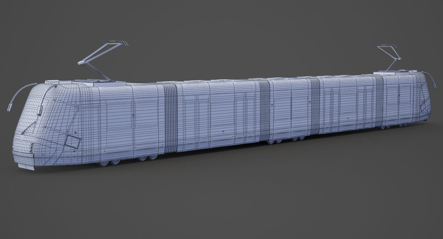 Tram Train 001 - 3D Model by sky3dstudios69