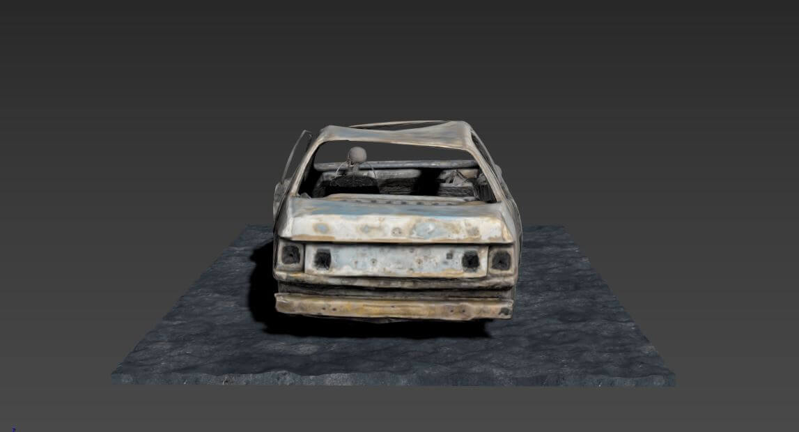 Burnt Down Car #1 Terminator 2 Judgment Day - 3D Model by SKYNET-2029