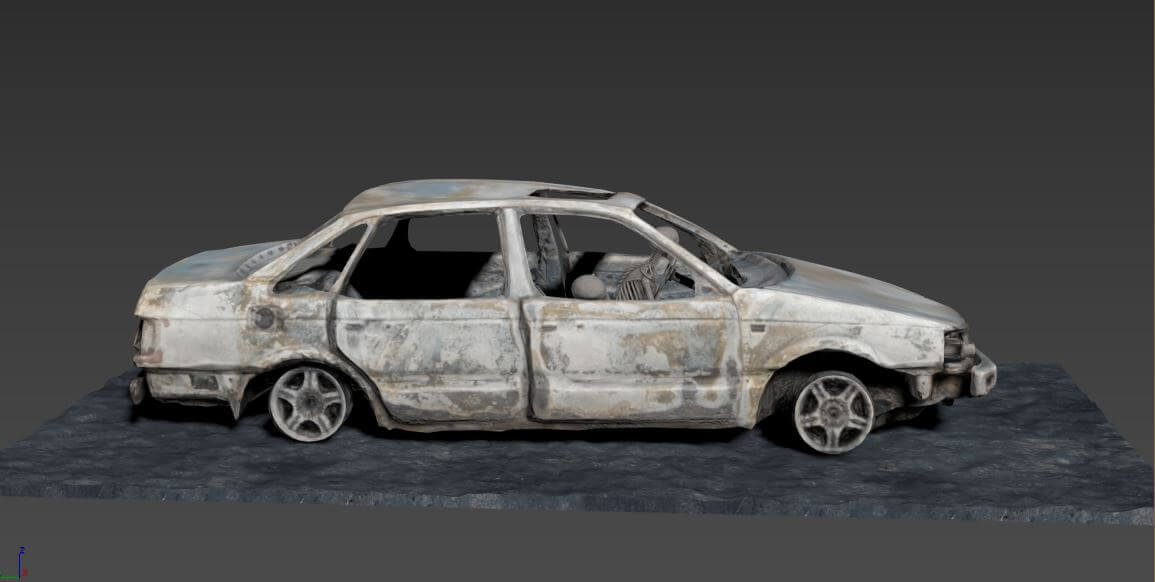 Burnt Down Car #1 Terminator 2 Judgment Day - 3D Model by SKYNET-2029