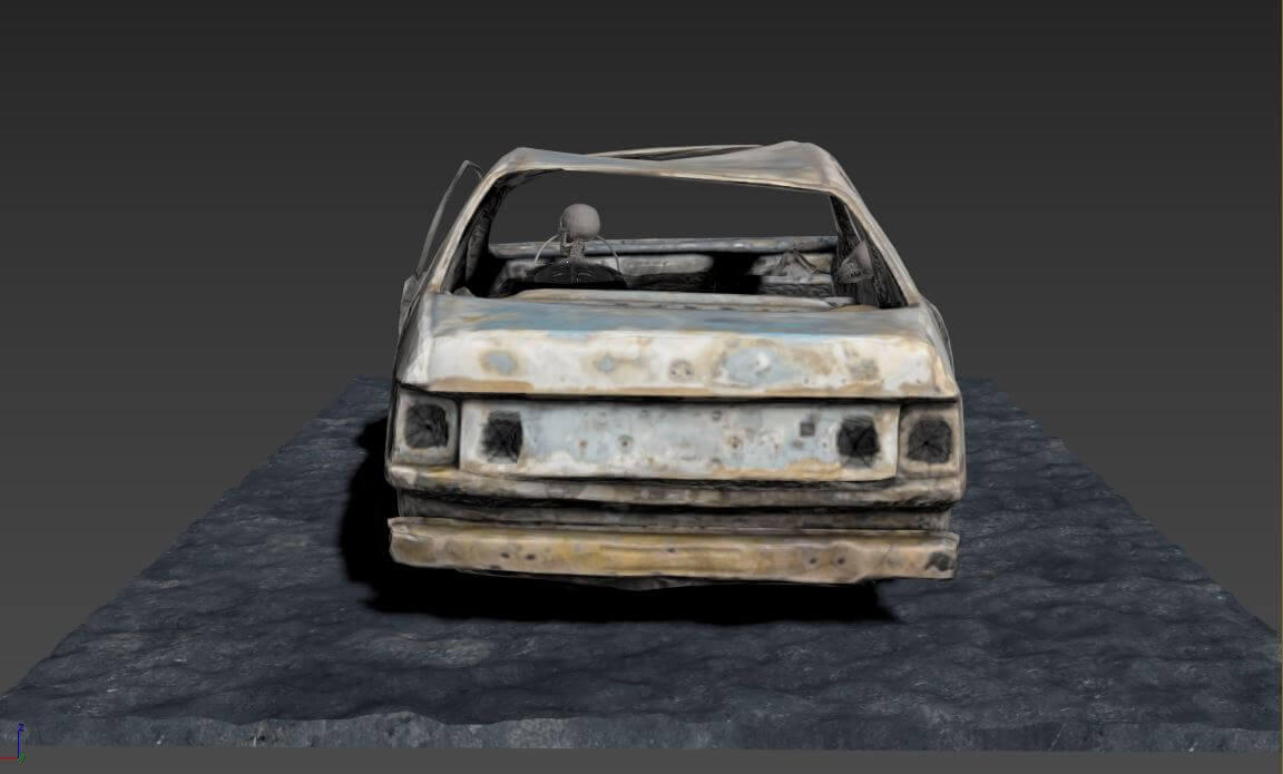 Burnt Down Car #1 Terminator 2 Judgment Day - 3D Model by SKYNET-2029
